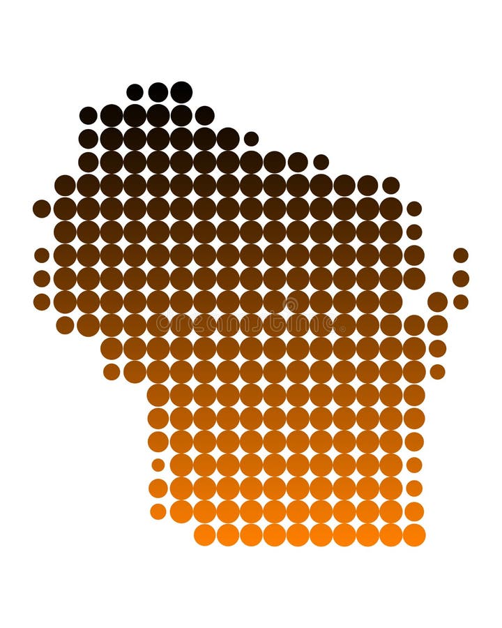 Mapa de Wisconsin ilustración del vector. Ilustración de redondo - 91961690