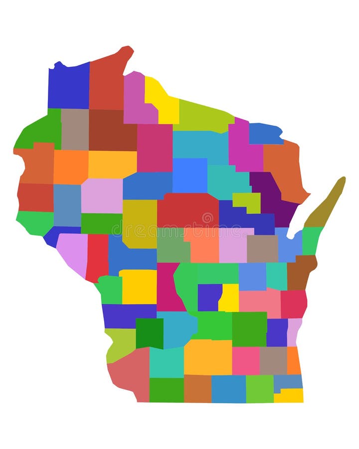 Mapa de Wisconsin ilustración del vector. Ilustración de condado ...