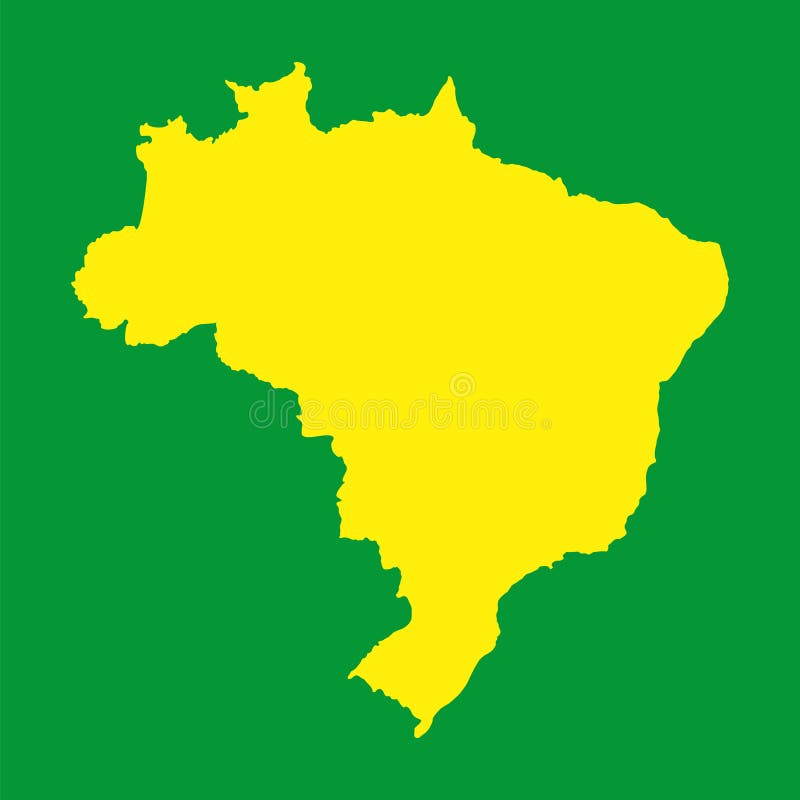 Mapa Simple Plano Del Brasil Ilustración Del Vector Ilustración De