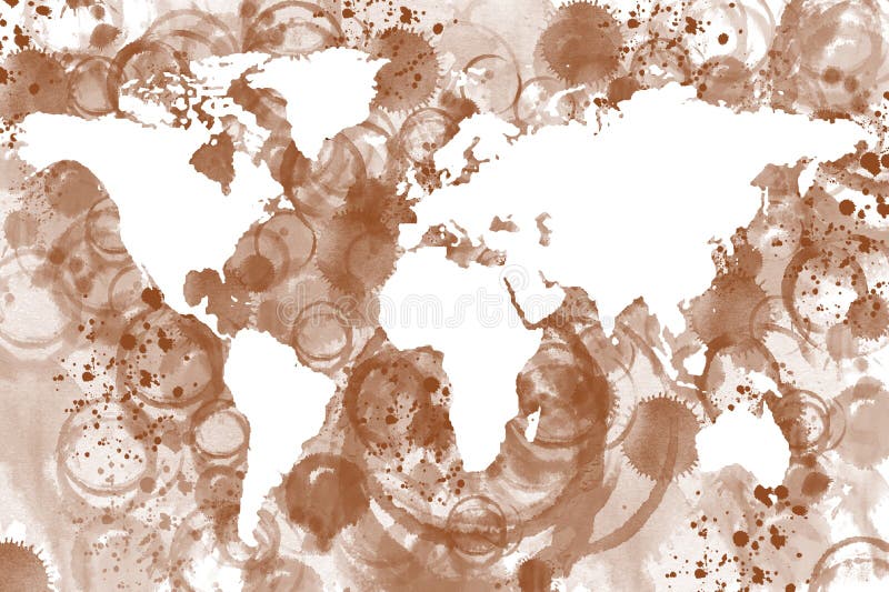 Mapa del café del mundo stock de ilustración. Ilustración de continente ...
