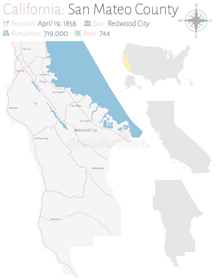San Mateo County, Sistema Del Mapa Del Esquema De California ...
