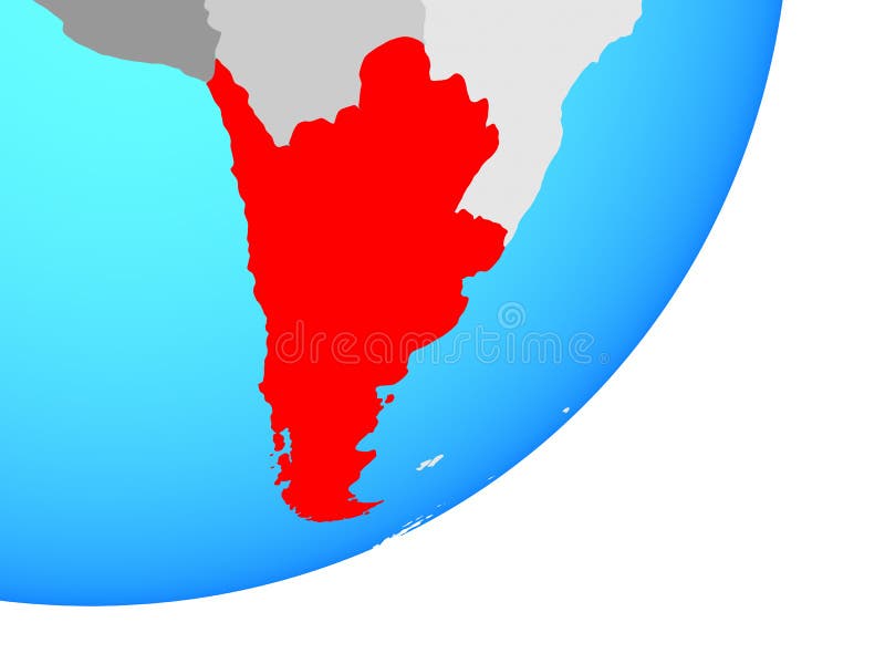 Cono Sur Con Las Banderas En El Globo 3D Stock de ilustración ...