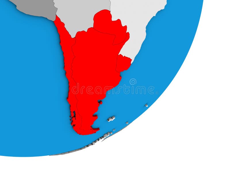 Mapa Del Cono Sur En El Globo 3D Stock de ilustración - Ilustración de ...