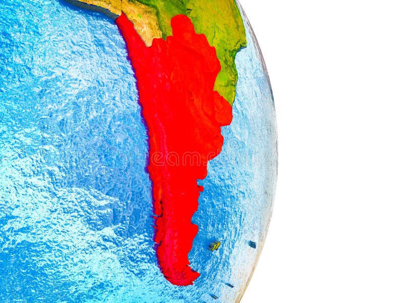 Cono Sur En La Tierra Con Las Fronteras Stock de ilustración ...