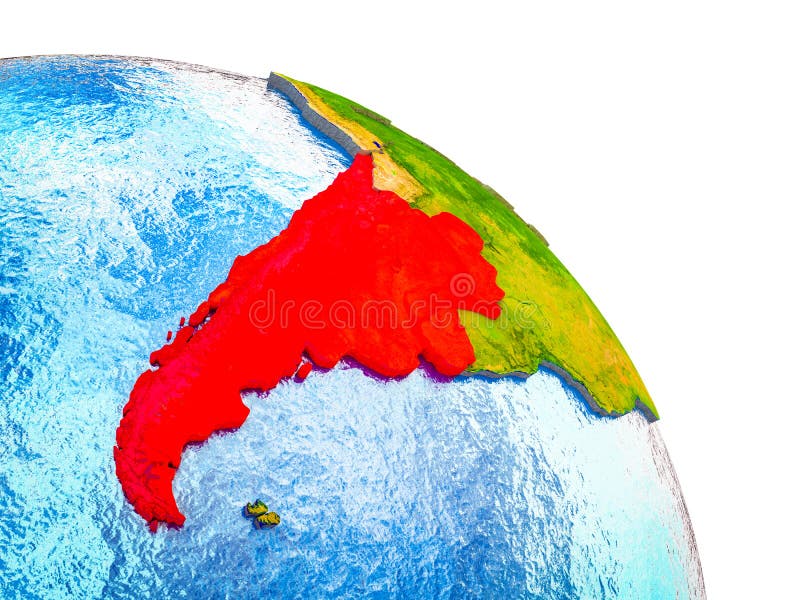 Cono Sur Con Las Banderas En El Globo Stock de ilustración ...