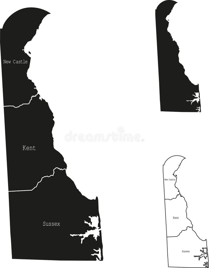 Mapa del delaware ilustración del vector. Ilustración de fondo - 204773925