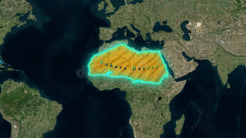 Mapa Del Desierto De Sahara Metrajes - Vídeo de globo, crisis: 294265800