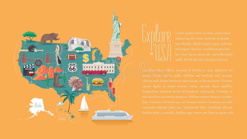 Mapa Del Ejemplo Del Vector De Los E.E.U.U., Diseño Foto de archivo ...