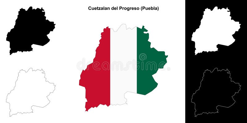Mapa Del Esbozo Del Cuetzalan Del Progreso Ilustración del Vector ...