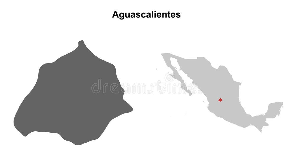 Mapa Del Esquema De Aguascalientes Ilustración del Vector - Ilustración ...