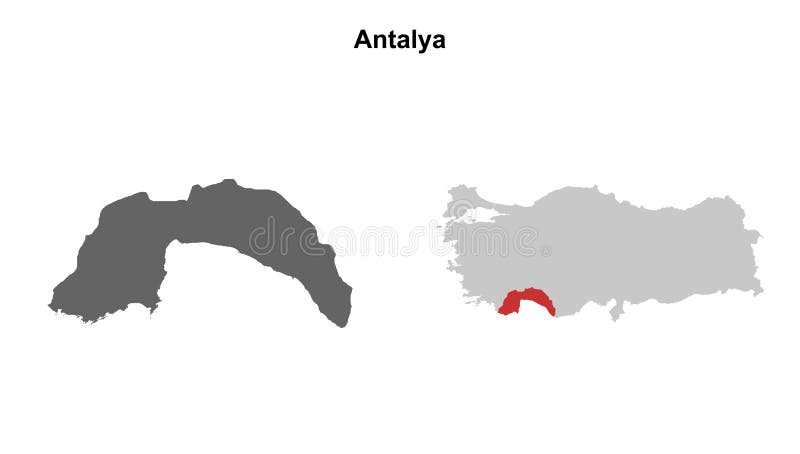 Mapa Del Esquema De Antalya Ilustración del Vector - Ilustración de ...