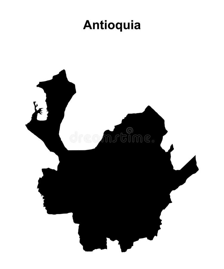 Mapa Del Esquema De Antioquia Ilustración del Vector - Ilustración de forma, departamentos ...