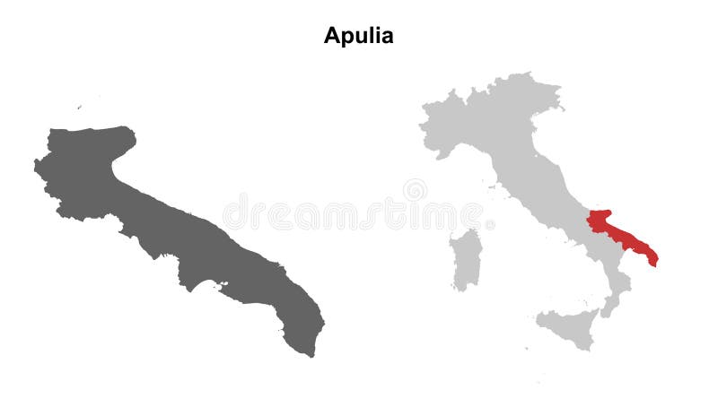 Mapa del esquema de Apulia ilustración del vector. Ilustración de ...