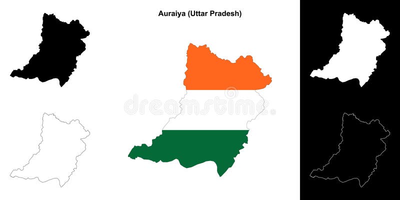 Mapa Del Esquema De Auraiya Ilustración del Vector - Ilustración de ...