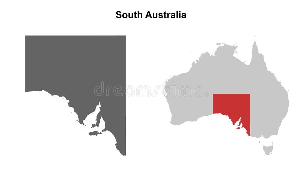 Mapa Del Esquema De Australia Del Sur Ilustración del Vector ...