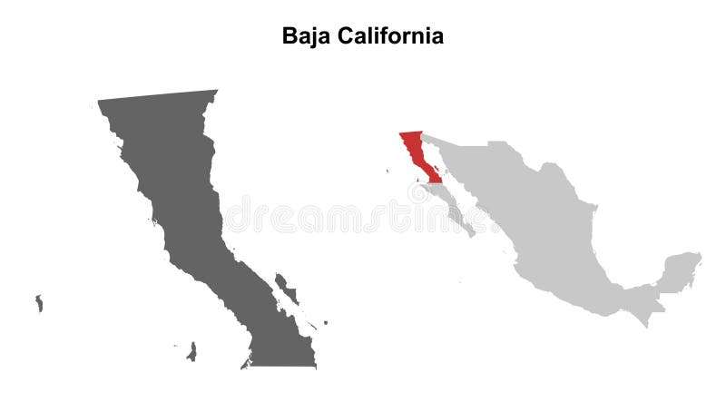 Mapa Del Esquema De Baja California Ilustración del Vector ...