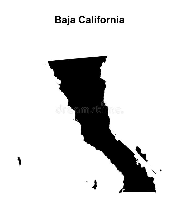 Mapa Del Esquema De Baja California Ilustración del Vector ...