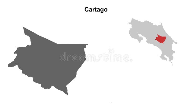 Mapa Del Esquema De Cartago Ilustración del Vector - Ilustración de ...