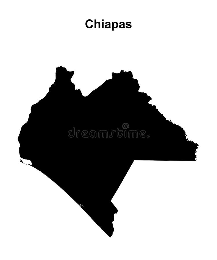Mapa Del Esquema De Chiapas Ilustración del Vector - Ilustración de ...