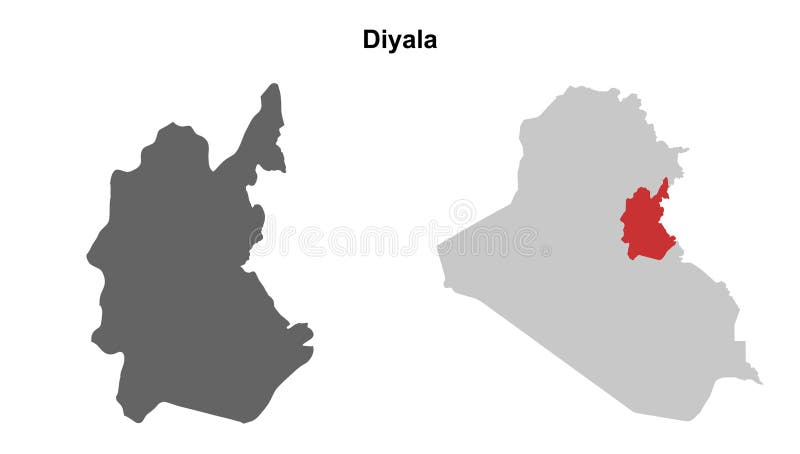 Mapa del esquema de diyala stock de ilustración. Ilustración de forma ...