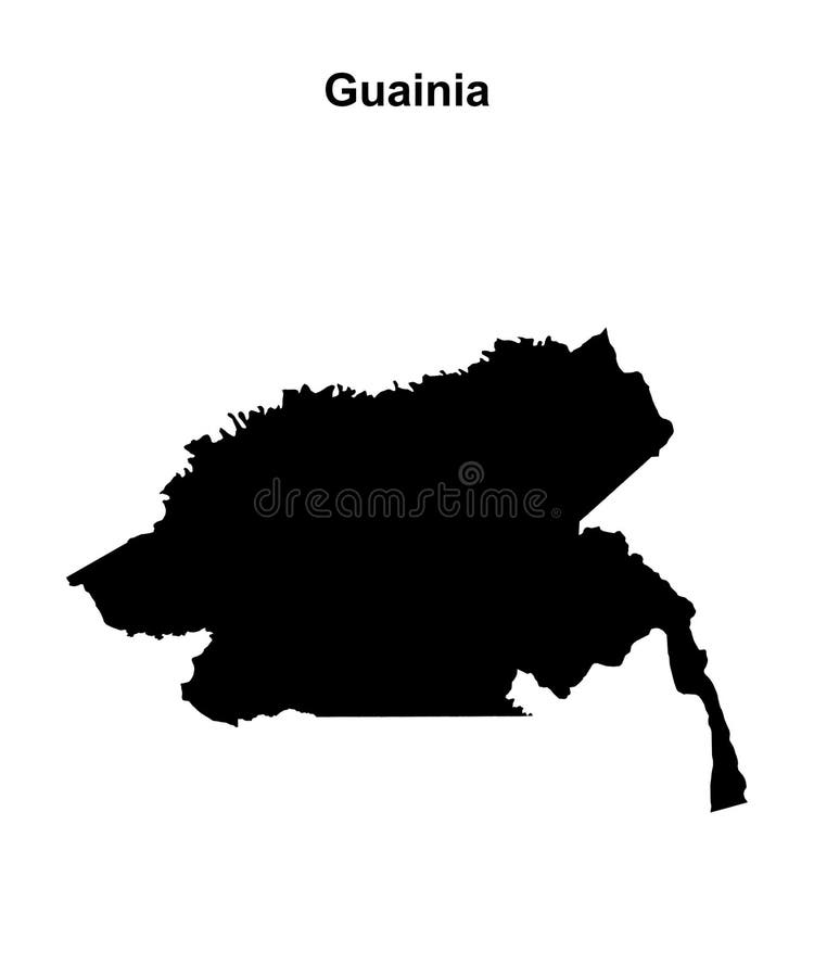 Mapa Del Esquema De Guainia Ilustración del Vector - Ilustración de ...