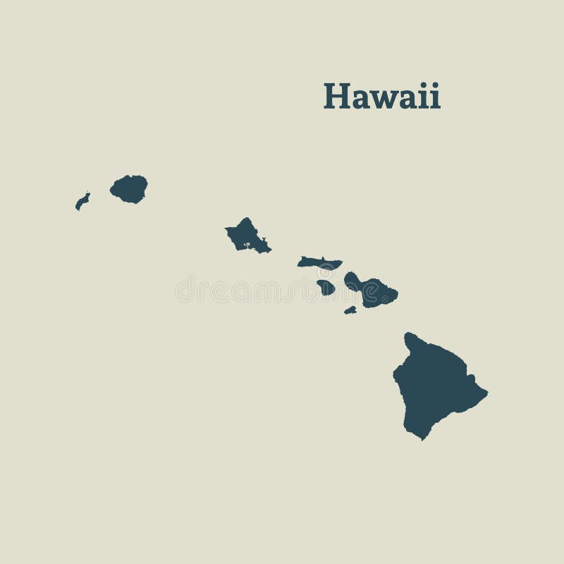 Mapa Del Esquema De Hawaii Ilustración Stock de ilustración ...