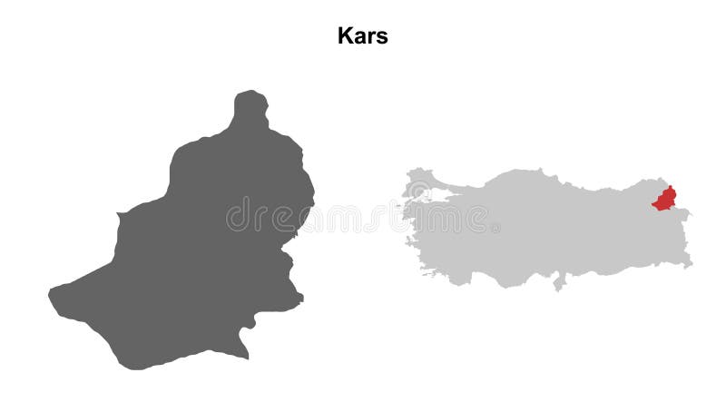 Mapa del esquema de Kars ilustración del vector. Ilustración de aislado ...