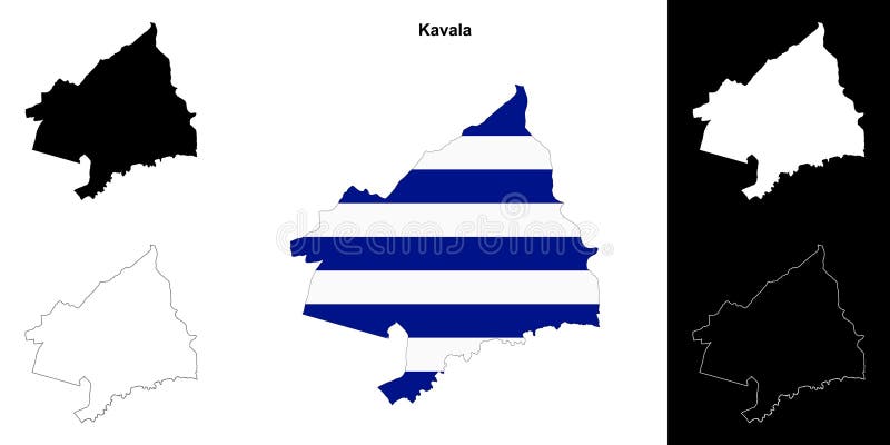 Mapa del esquema de Kavala ilustración del vector. Ilustración de ...