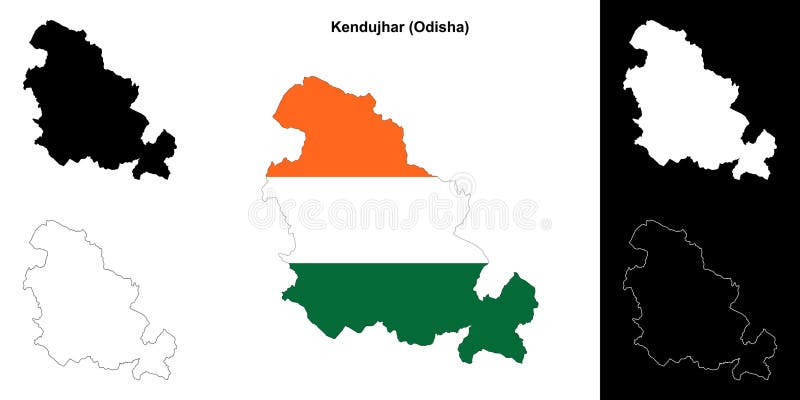 Mapa Del Esquema De Kendujhar Ilustración del Vector - Ilustración de ...