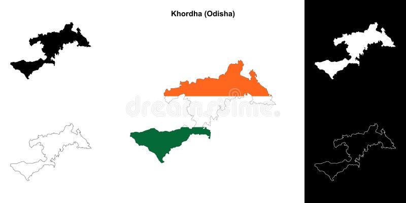 Mapa Del Esquema De Khordha Ilustración del Vector - Ilustración de ...