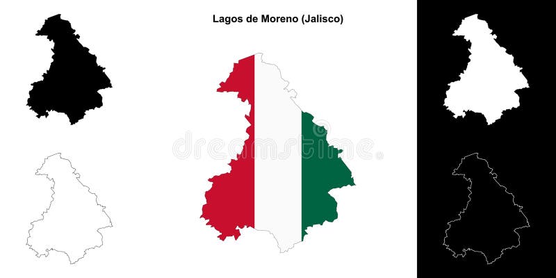 Mapa Del Esquema De Lagos De Moreno Stock de ilustración - Ilustración ...
