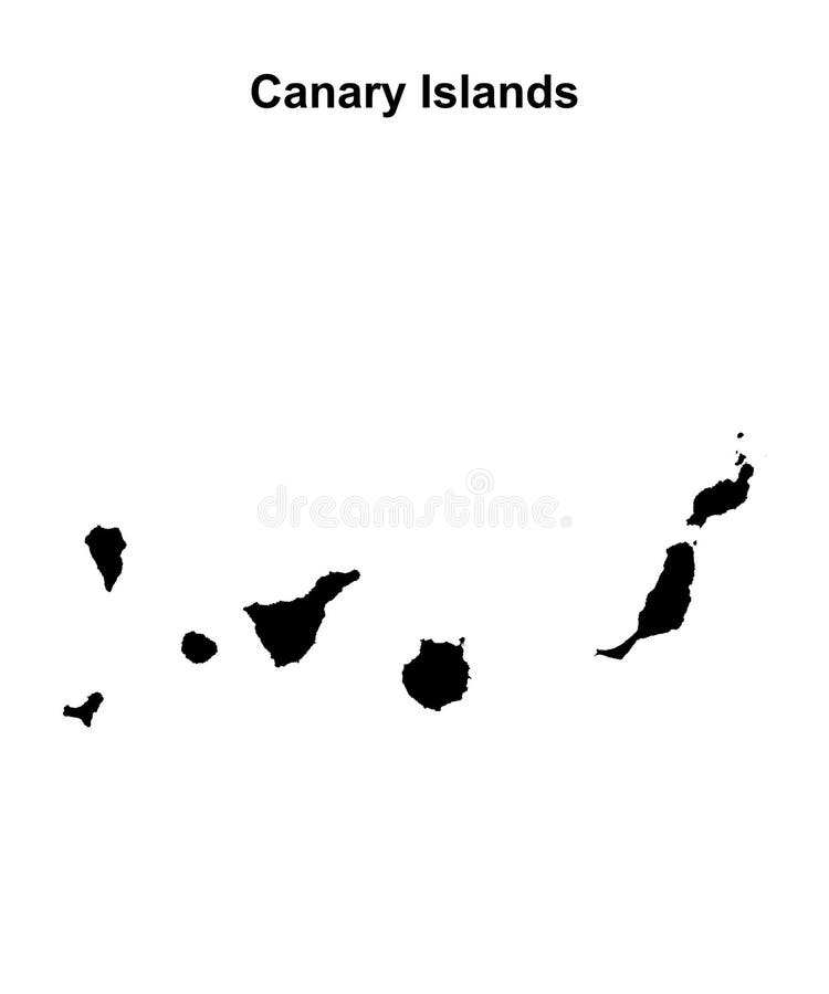 Mapa Del Esquema De Las Islas Canarias Ilustración del Vector ...