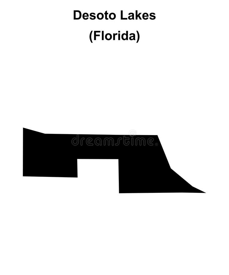 Mapa Del Esquema De Los Lagos De Desoto Ilustración del Vector - Ilustración de florida ...