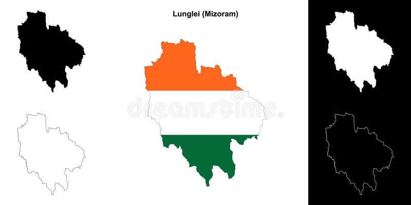 Mapa Del Esquema De Lunglei Ilustración del Vector - Ilustración de ...