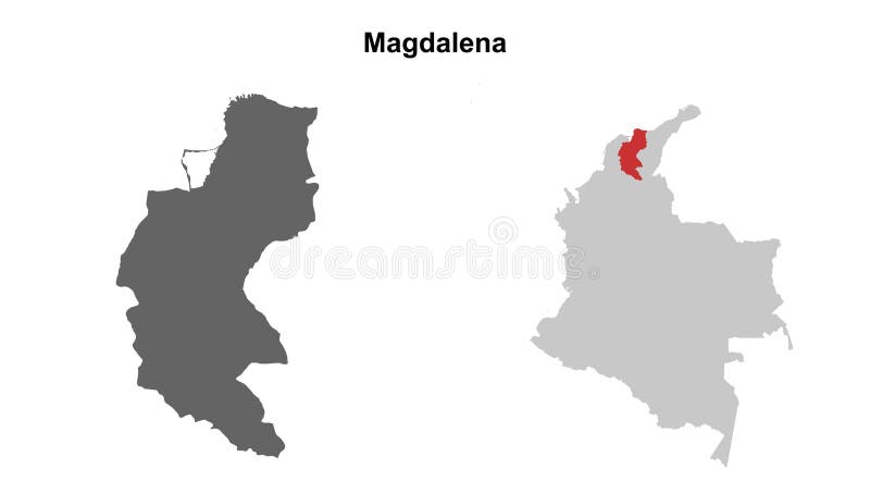 Mapa Del Esquema De Magdalena Ilustración del Vector - Ilustración de ...