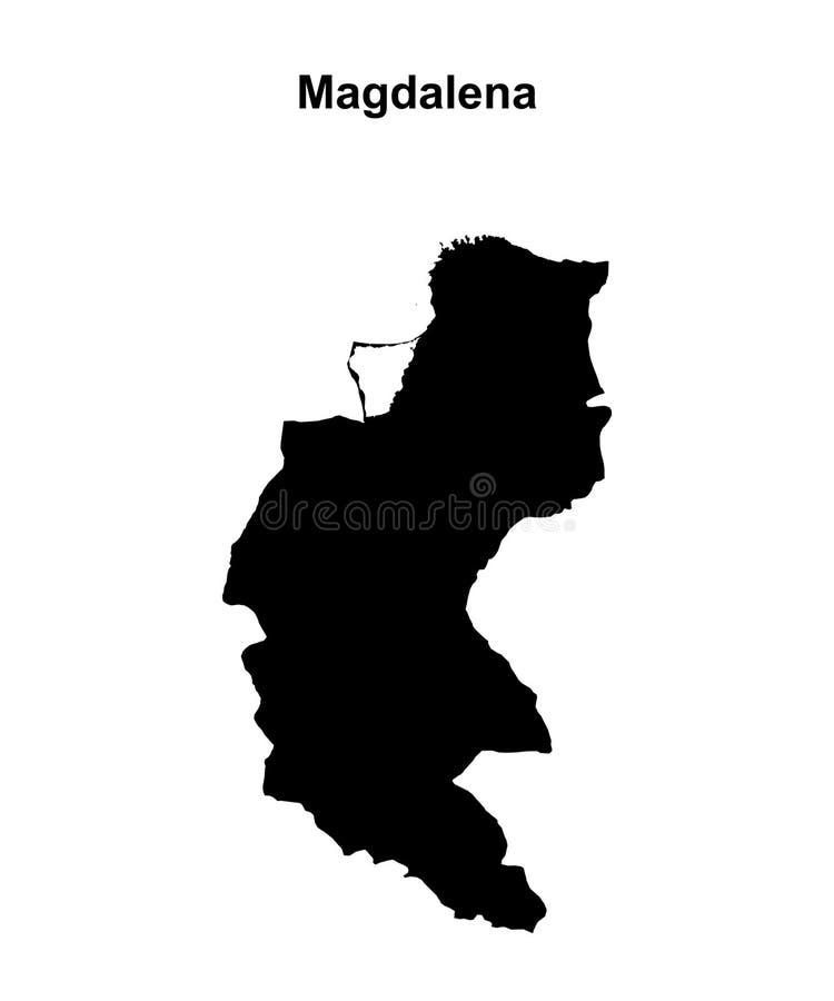 Mapa Del Esquema De Magdalena Ilustración del Vector - Ilustración de ...
