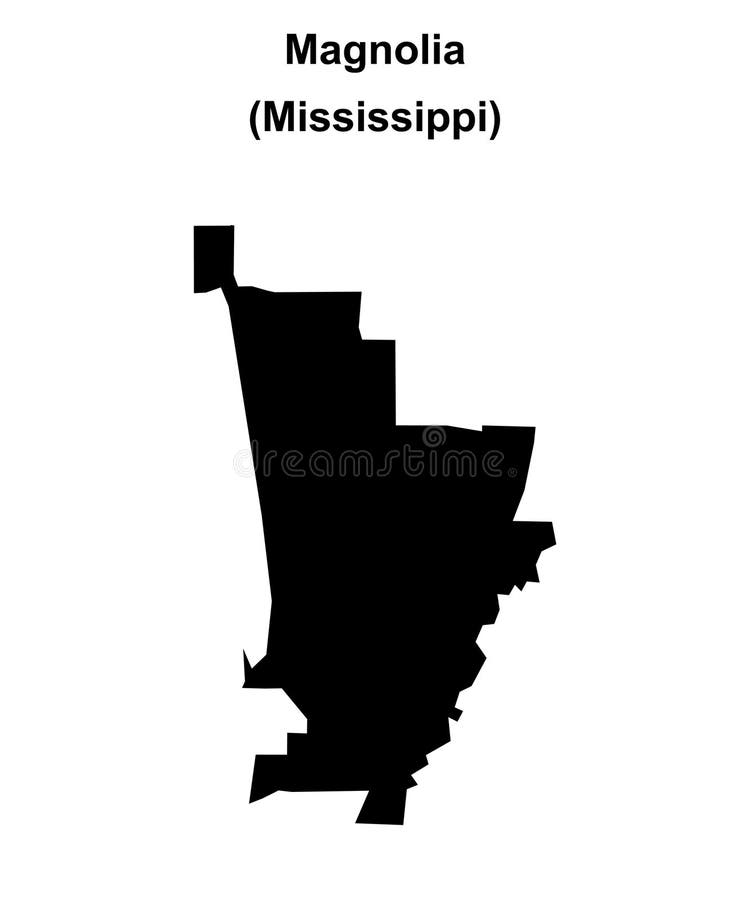 Mapa Del Esquema De Magnolia Ilustración del Vector - Ilustración de ...
