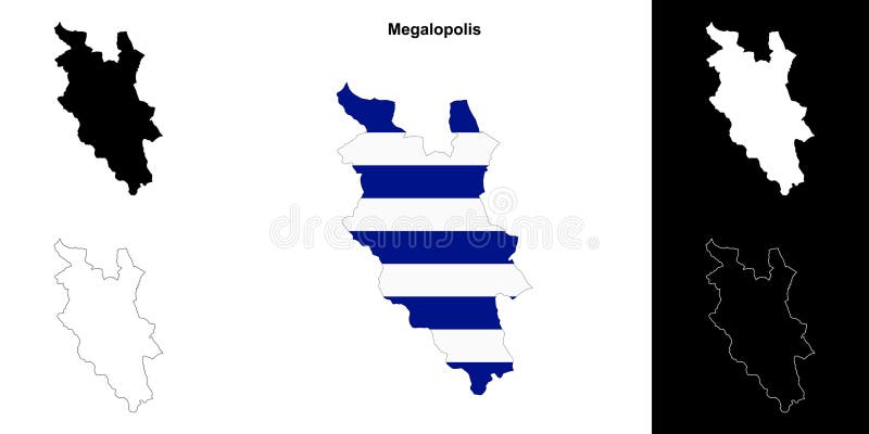 Mapa Del Esquema De Megalopolis Ilustración del Vector - Ilustración de ...