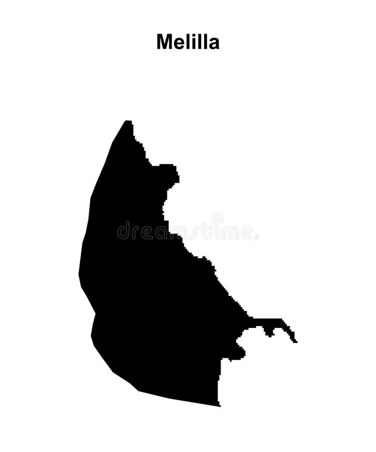 Mapa Del Esquema De Melilla Stock de ilustración - Ilustración de ...