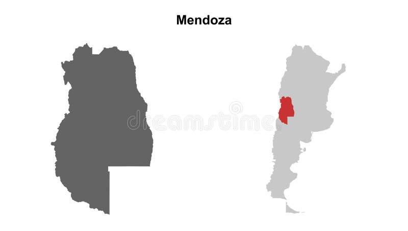 Mapa Del Esquema De Mendoza Ilustración del Vector - Ilustración de ...