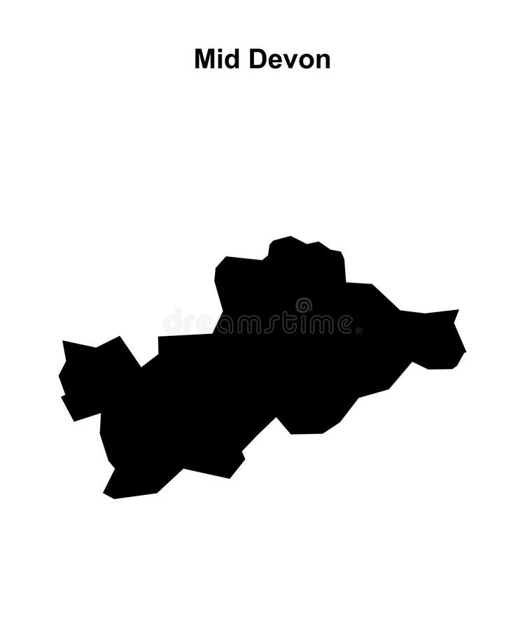 Mapa Del Esquema De Mid Devon Ilustración del Vector - Ilustración de ...