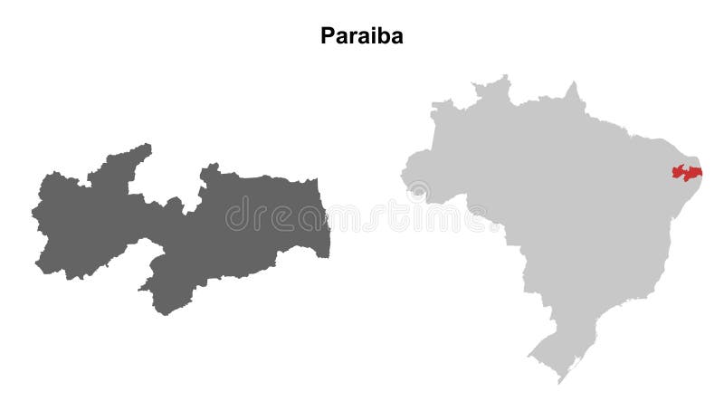 Mapa Del Esquema De Paraiba Ilustración del Vector - Ilustración de ...