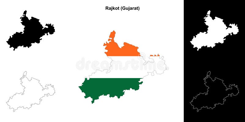 Mapa del esquema de Rajkot ilustración del vector. Ilustración de ...