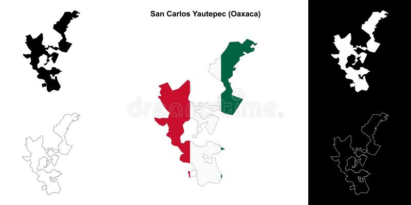 Mapa Del Esquema De San Carlos Yautepec Stock de ilustración ...