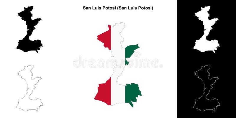 Mapa Del Esquema De San Luis Potosi Ilustración del Vector ...