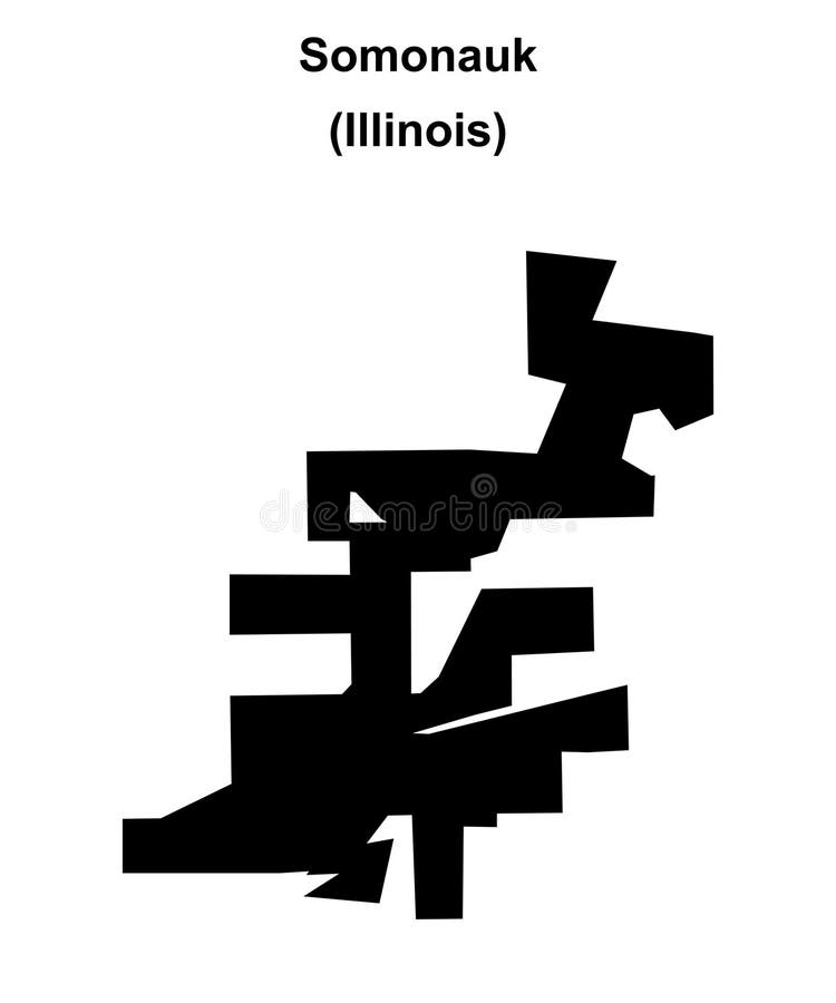 Mapa Del Esquema De Somonauk Ilustración del Vector - Ilustración de ...