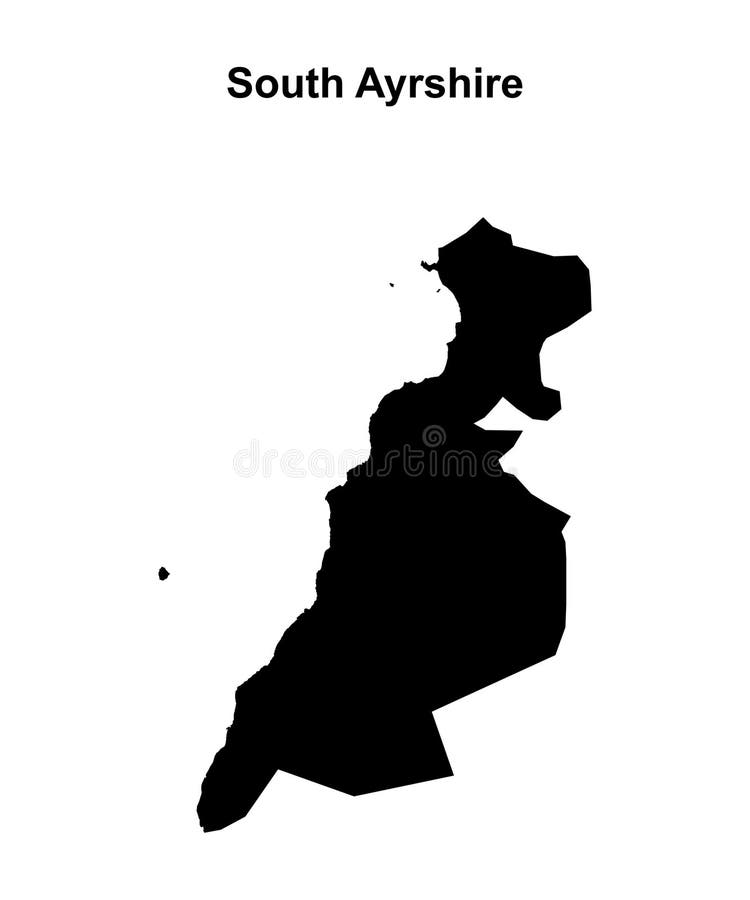 Mapa Del Esquema De South Ayrshire Ilustración del Vector - Ilustración ...
