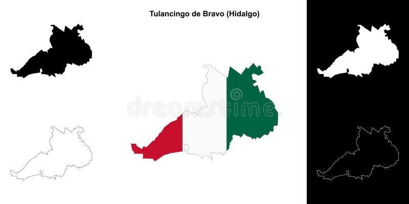 Mapa Del Esquema De Tulancingo De Bravo Ilustración del Vector ...