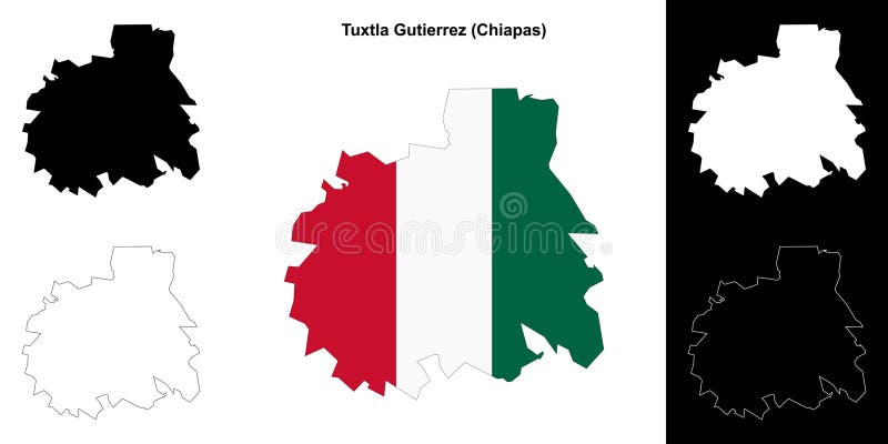 Mapa Del Esquema De Tuxtla Gutierrez Stock de ilustración - Ilustración ...