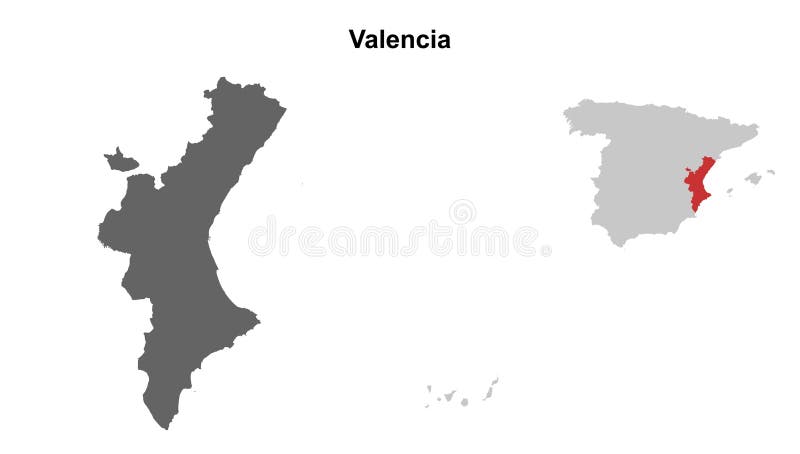 Mapa Del Esquema De Valencia Ilustración del Vector - Ilustración de ...